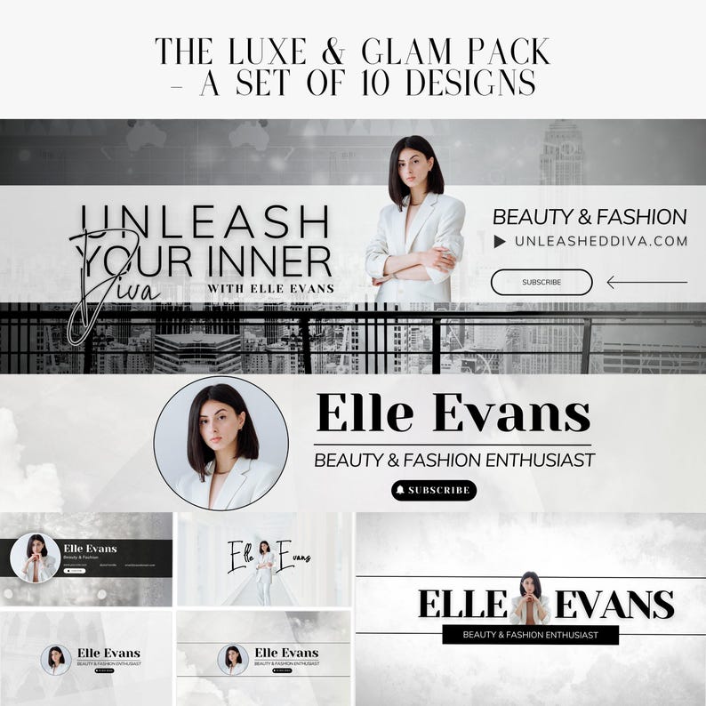 10 Youtube Banner Templates for Vloggers and Influencers | INSTANT ...