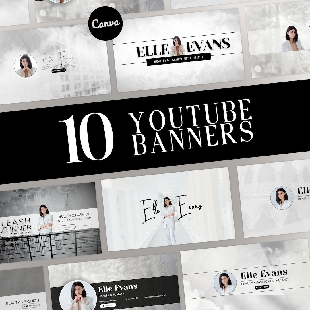 10 Youtube Banner Templates for Vloggers and Influencers | INSTANT ...