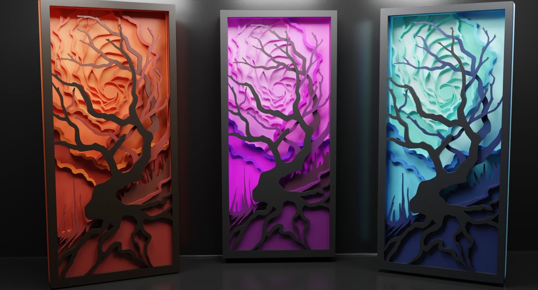 Wall Art Laser Cut Files "luna Tree" SVG, AI, DXF Files - Etsy