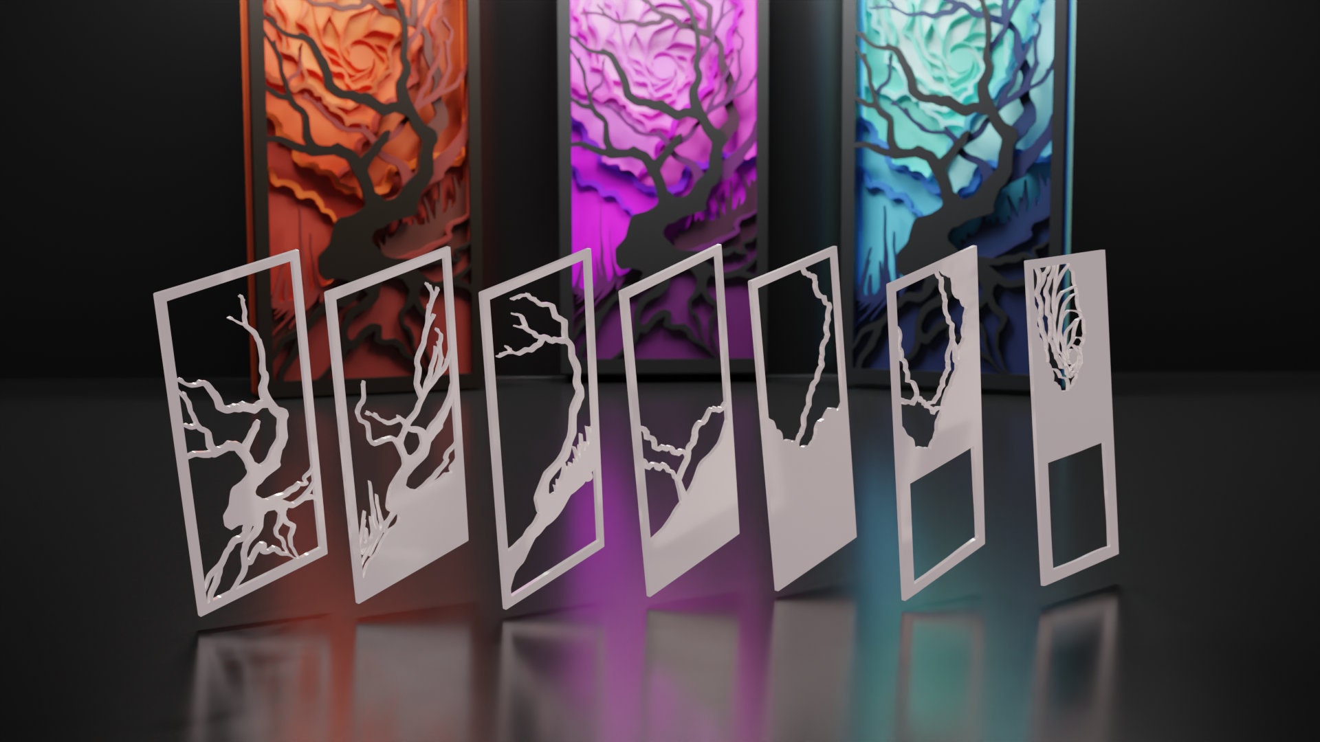 Wall Art Laser Cut Files "luna Tree" SVG, AI, DXF Files - Etsy