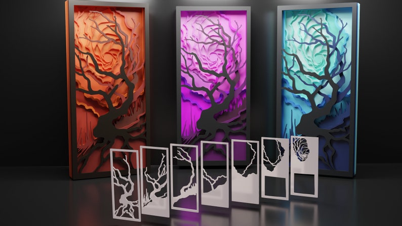 Wall Art Laser Cut Files "luna Tree" SVG, AI, DXF Files - Etsy