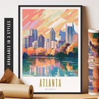 Atlanta Wall Art, Retro Atlanta Poster, Atlanta Poster, Atlanta Art ...