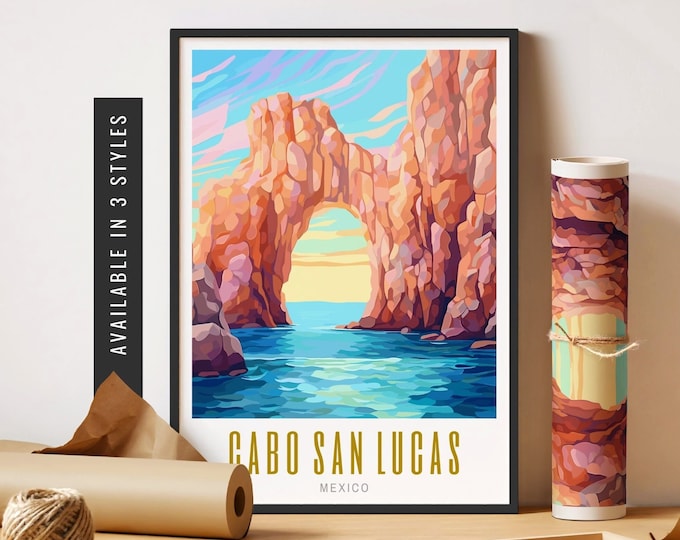 Cabo San Lucas Travel Poster, Cabo San Lucas Mexico City Travel Poster ...