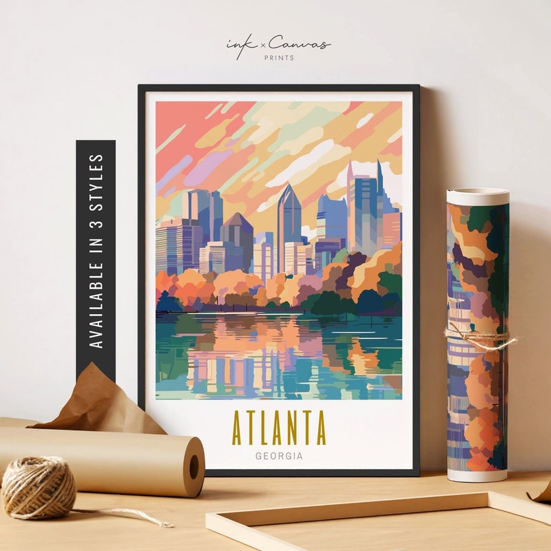 Atlanta City Poster - Etsy