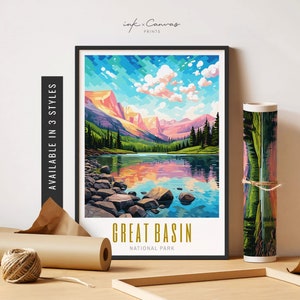 Great Basin National Park Poster Nature Landscape Art Great Basin Park ...