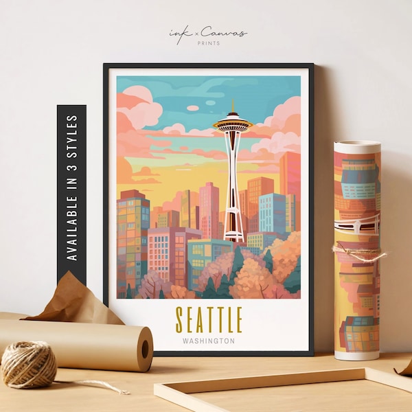 Seattle Poster - Etsy