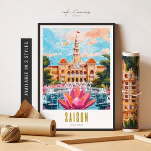 Saigon Vietnam Poster Ho Chi Minh City Print Saigon Wall Art Ho Chi ...