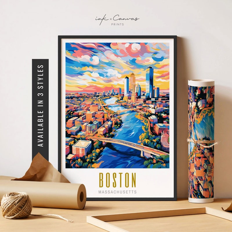 Boston Art Print - Etsy