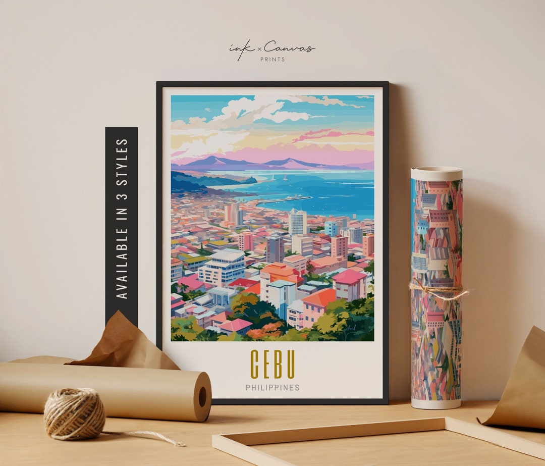 Cebu Philippines Print Filipino Art Cebu City Travel Poster Retro Cebu ...