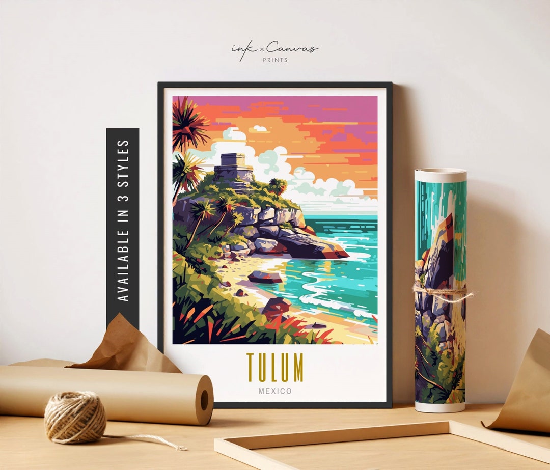 Tulum Print Mexico Wall Art Mayan Ruins Tulum Poster Beach Prints Tulum ...