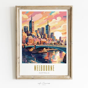 Melbourne Australia Print Melbourne Poster Melbourne Travel Print Retro ...