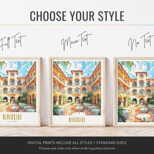 Riverside California Travel Poster Mission Inn Hotel Riverside Art ...