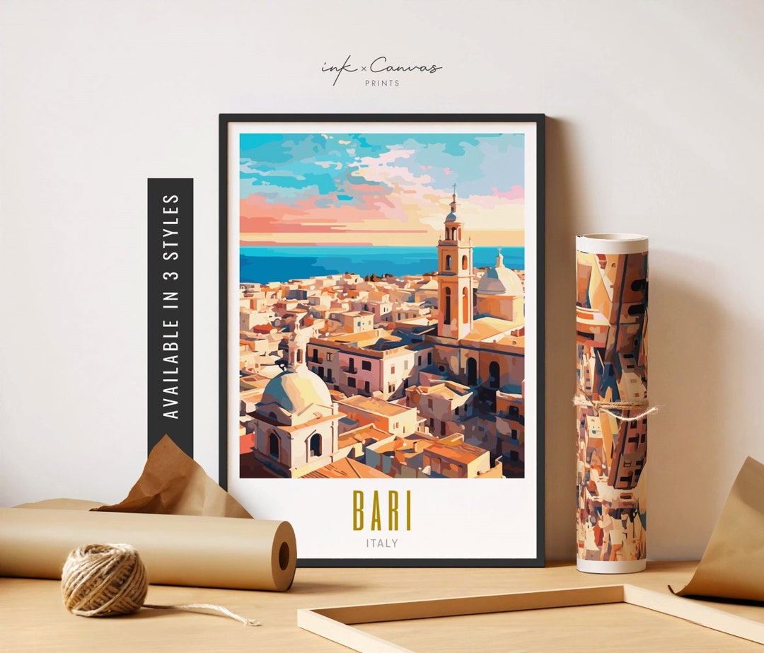 Bari Italy Travel Poster Bari Italy Print Italian Art Print Bari ...