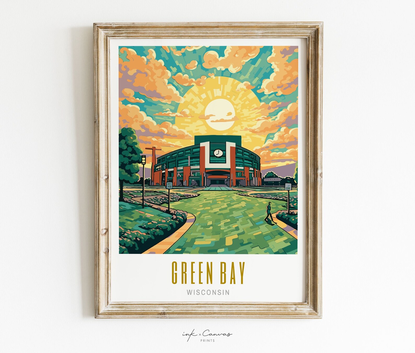 Green Bay Art Print Wisconsin Poster Green Bay Wisconsin Art Green Bay ...