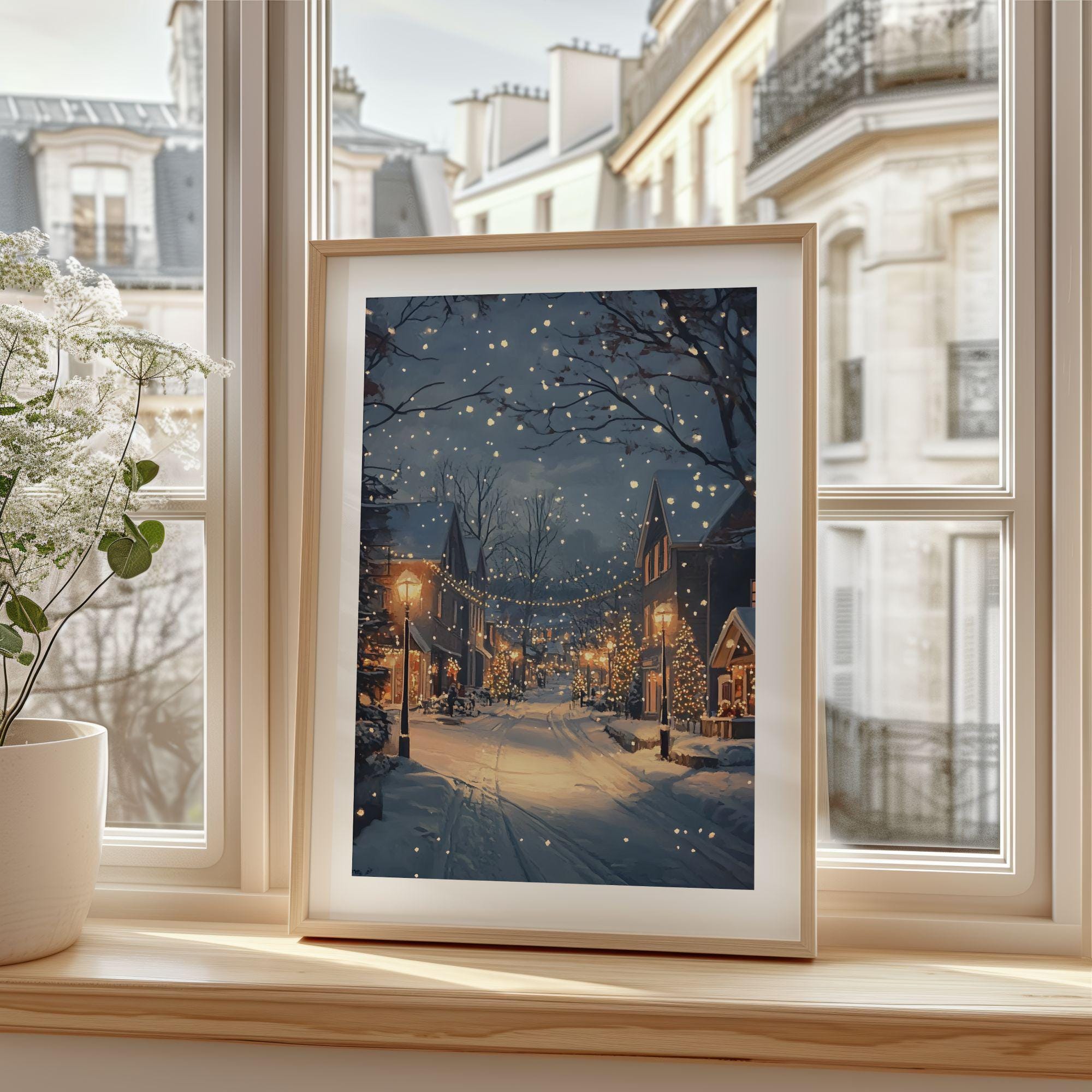 Classic Christmas Print Snowy Winter Holiday Print Moody Christmas Wall ...