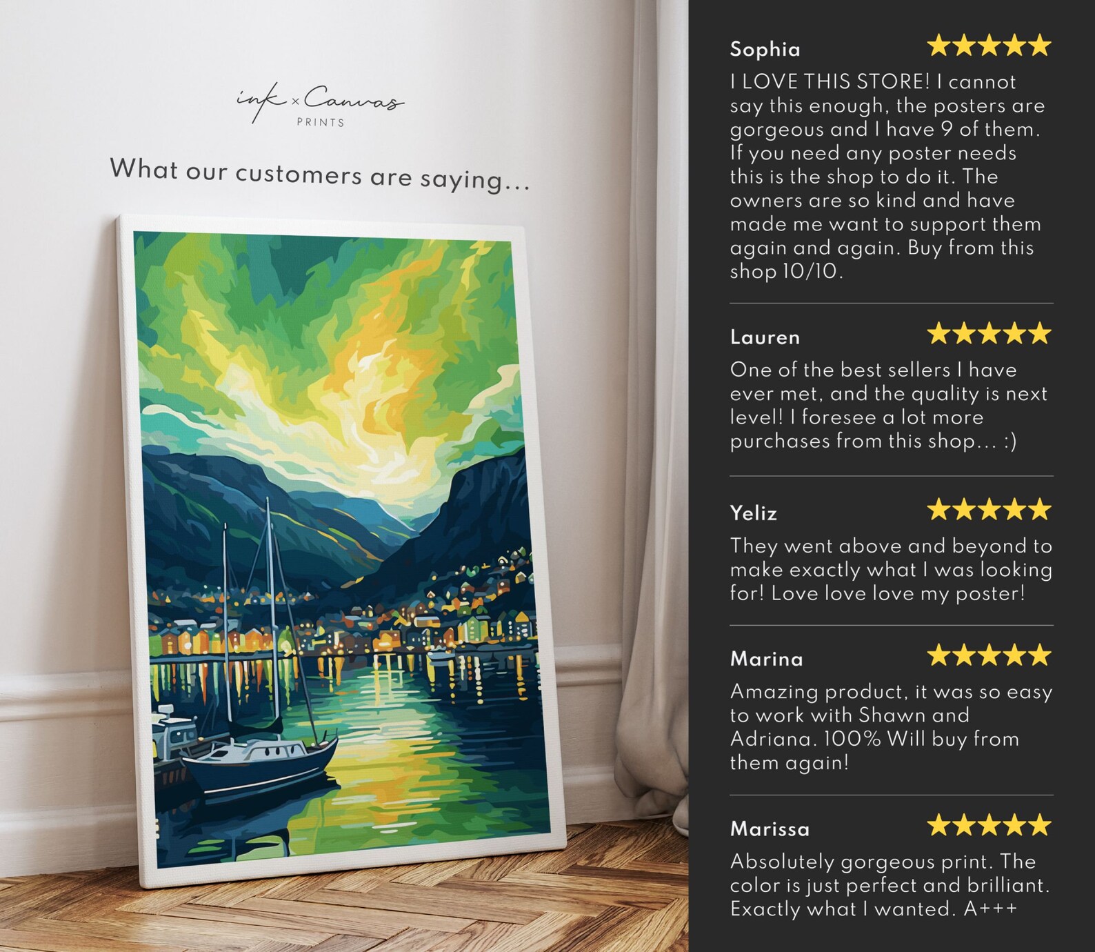 Tromso Poster Norway Northern Lights Wall Art Tromso Norway Art Print ...