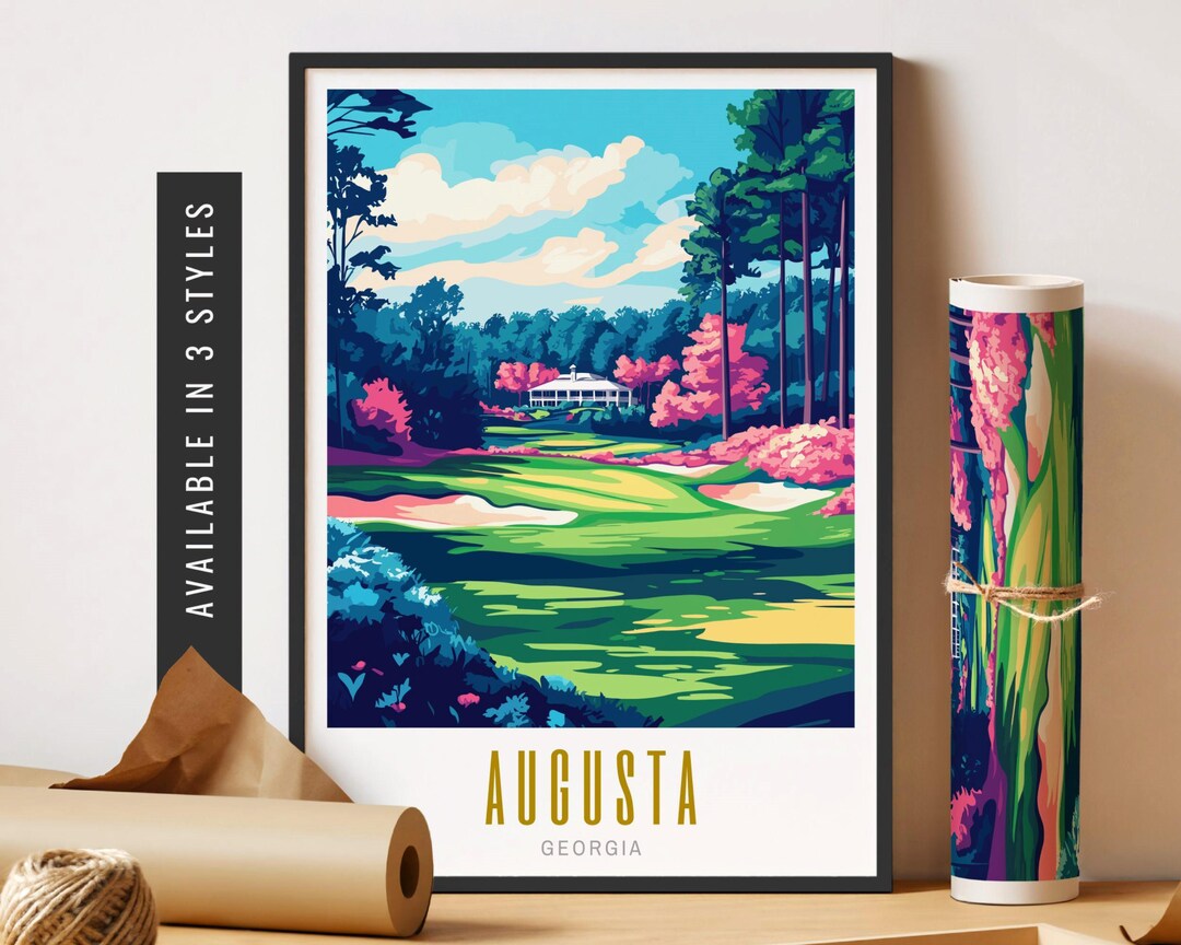 Augusta Georgia Art Print Augusta National Golf Club Print Retro Travel ...