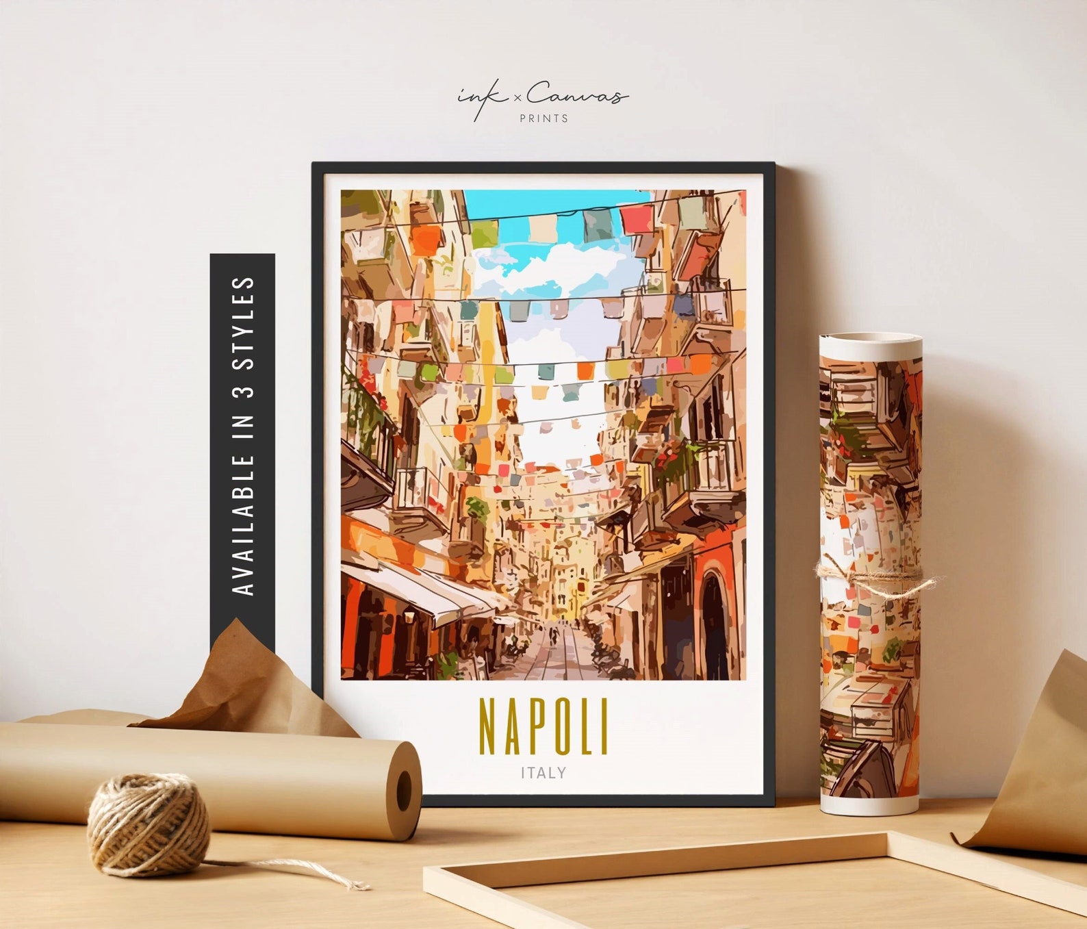 Napoli Travel Poster Naples Italy Poster Napoli Wall Art Naples Print ...