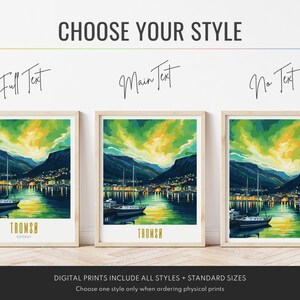 Tromso Poster Norway Northern Lights Wall Art Tromso Norway Art Print ...