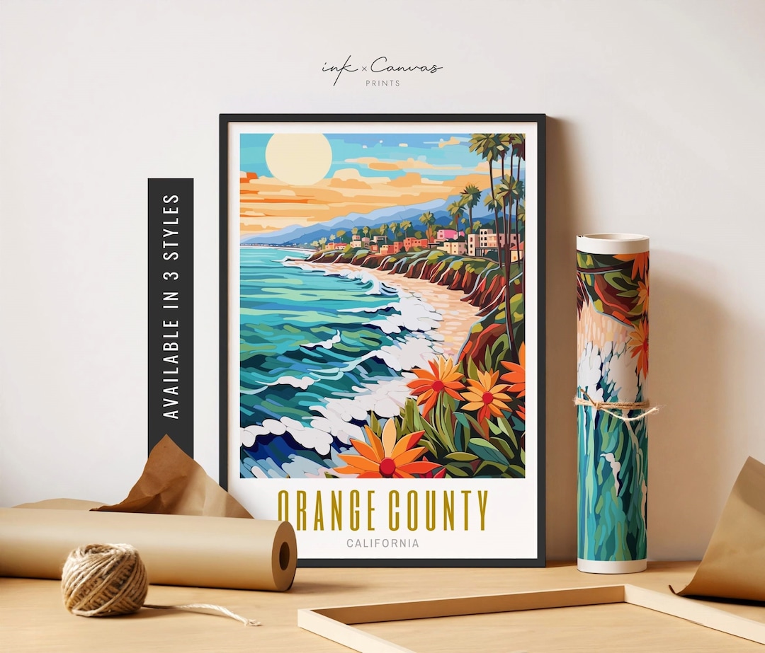 Orange County California Travel Poster Orange County CA Print Socal ...