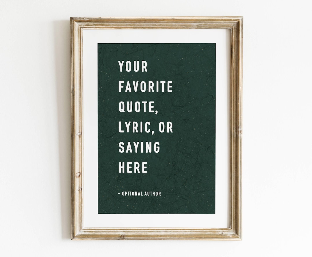 Custom Quote Print Personalized Song Lyrics Print Typography Wall Art ...