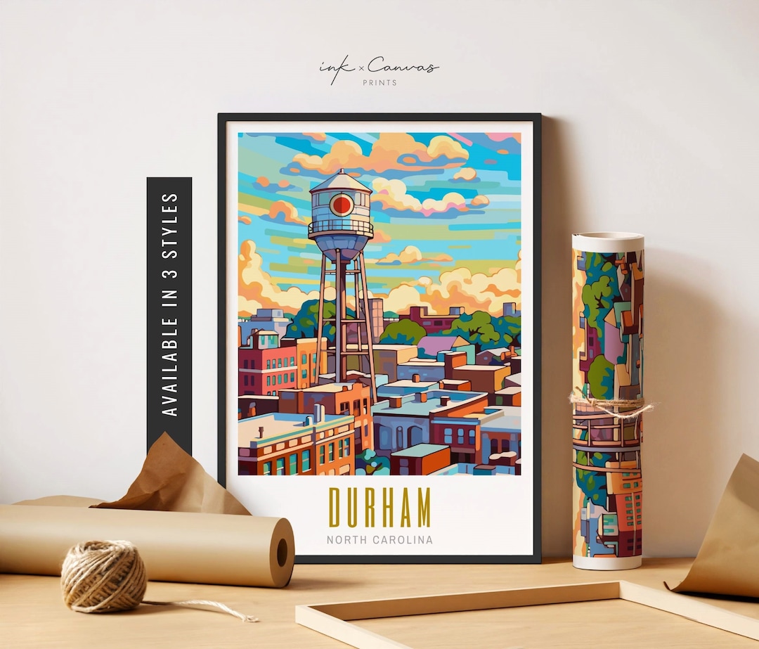 Durham Art Print Durham NC Poster North Carolina Art Durham NC Print ...