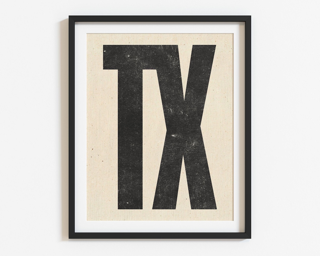Custom State Initials Print Texas Typography Art Print Rustic Western ...