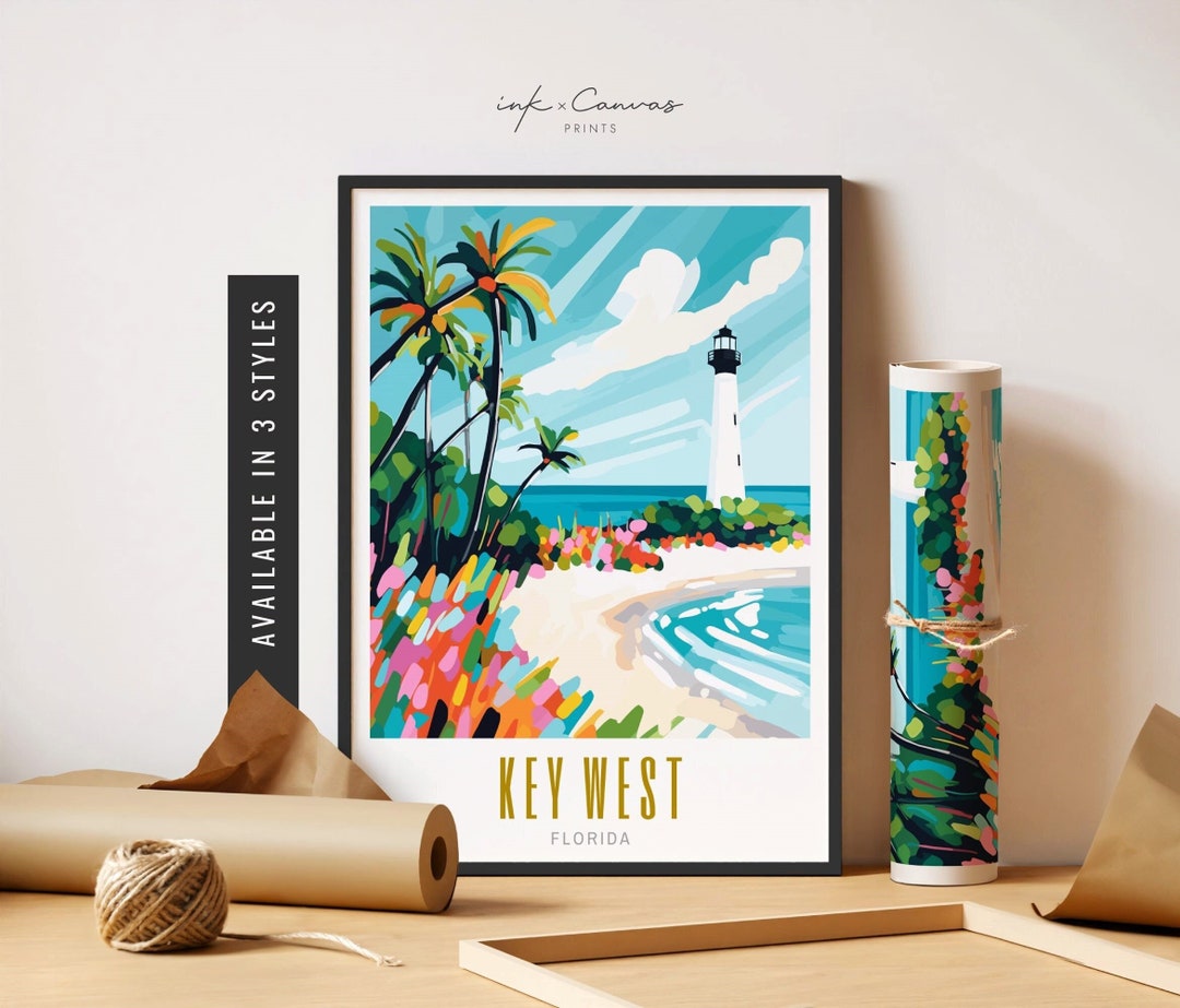 Key West Art Print Key West Lighthouse Wall Art Key West Print Florida ...