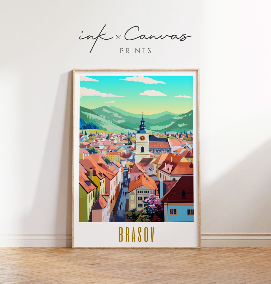 Brasov Travel Poster Romania Wall Art European Cities Prints Maximal ...