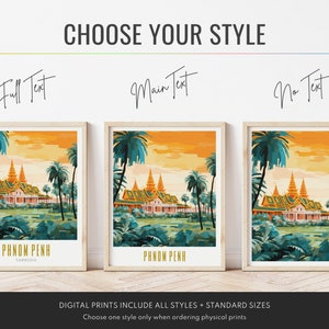 Phnom Penh Cambodia Poster Phnom Penh Royal Palace Art Cambodian Wall Art Cambodia Print Asian ...