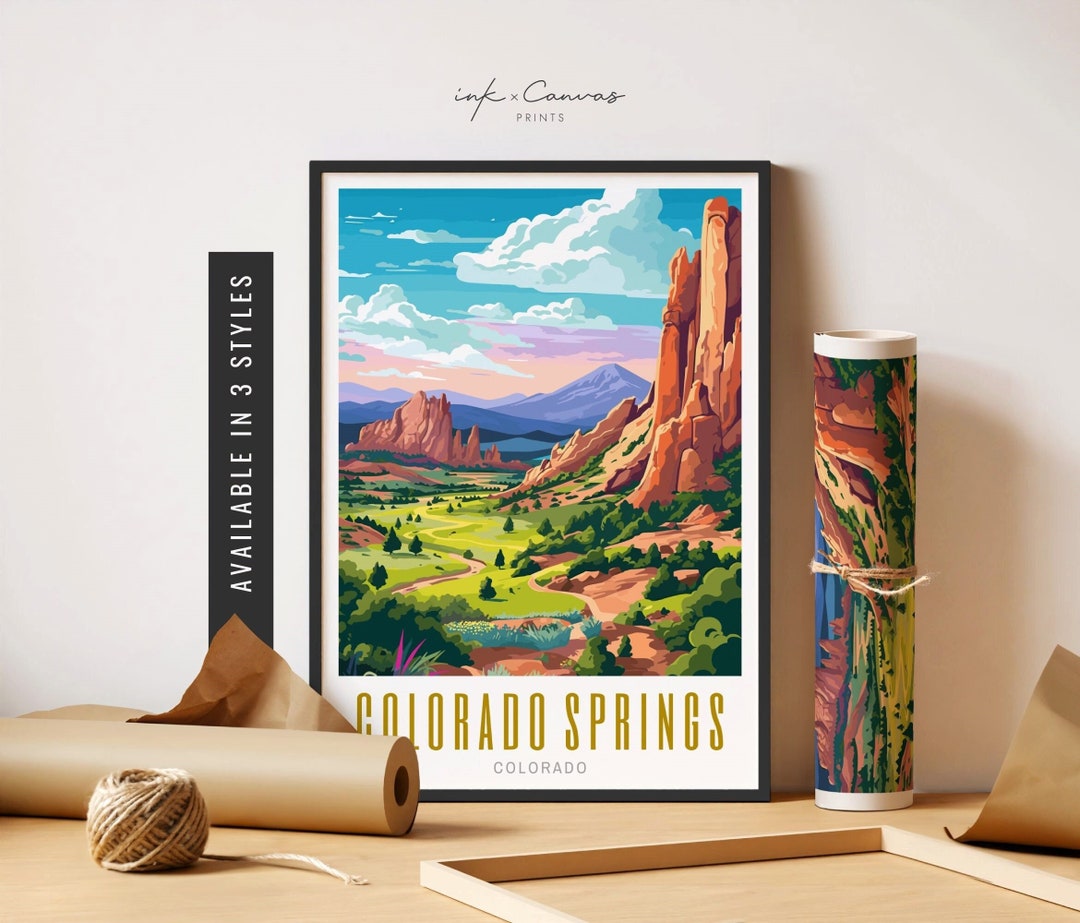 Colorado Springs Art Print Garden of the Gods Poster Colorado Springs ...