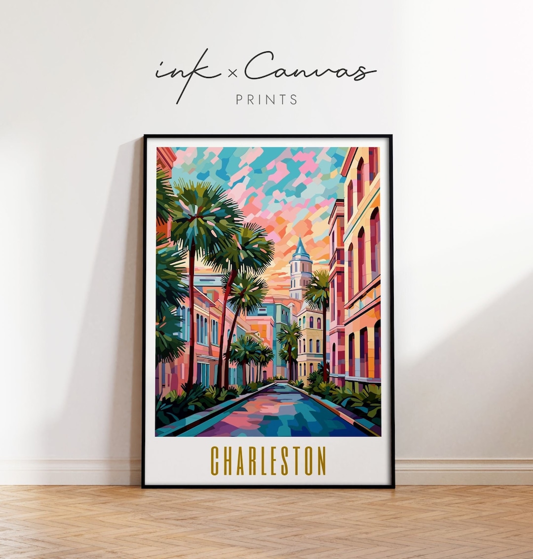 Charleston SC Travel Poster Charleston Prints Maximal Decor Mid Century ...