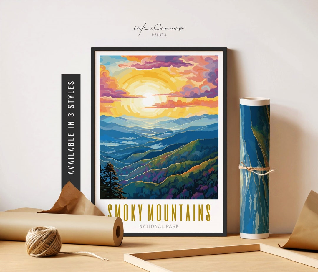 Great Smoky Mountains Wall Art US National Park Poster Great Smoky ...