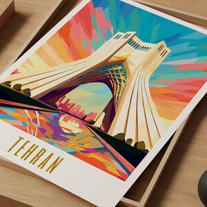 Tehran Wall Art Azadi Tower Tehran Poster Iran Art Tehran Skyline Iran ...