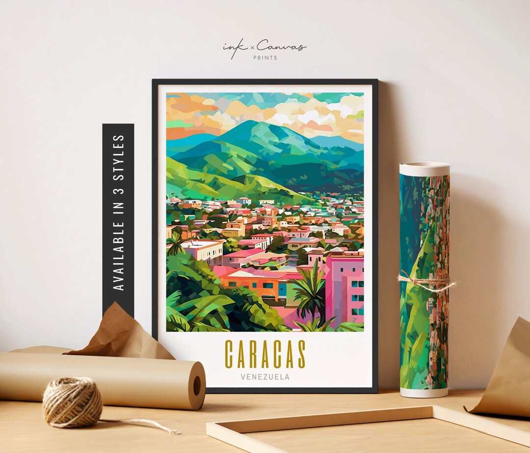 Caracas Travel Poster Avila Caracas Venezuela Print South American Art ...