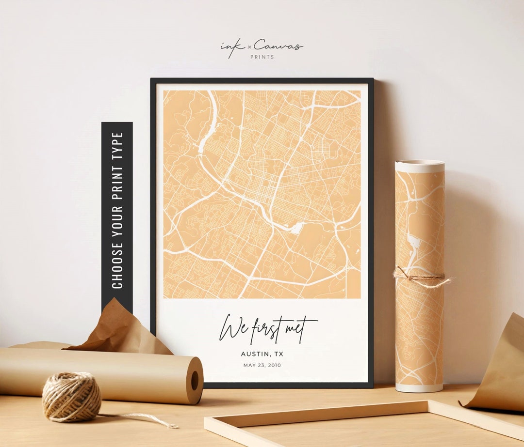 Custom City Map Print Custom Map Poster Personalized Map Wall Art City ...