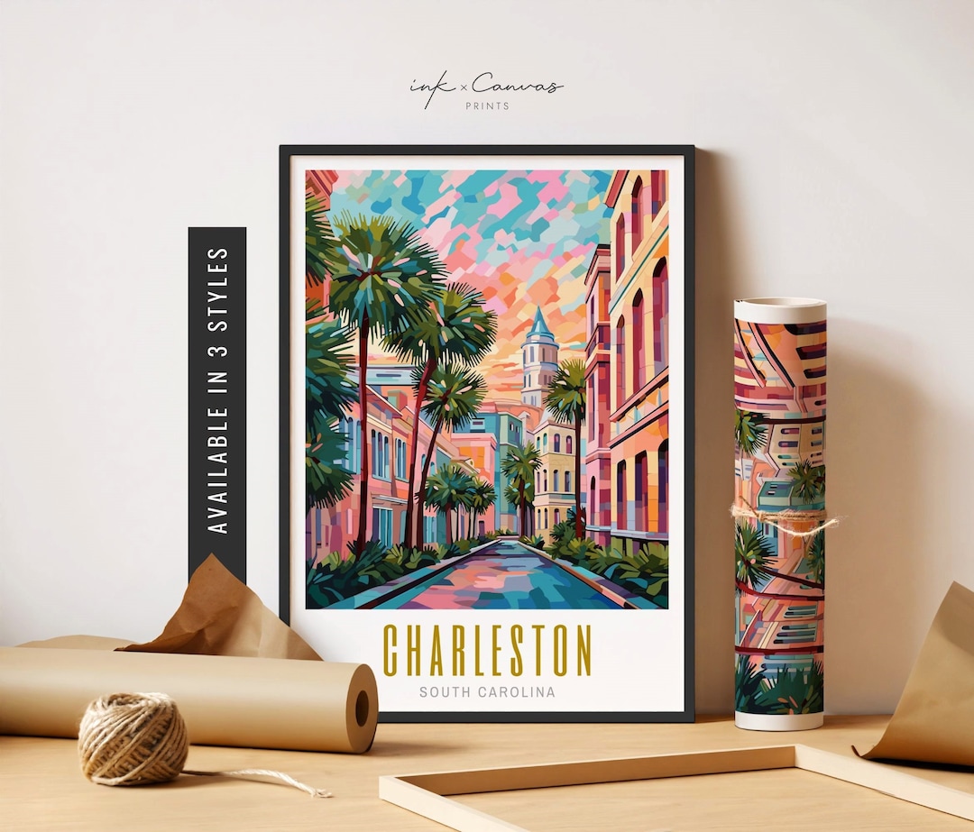 Charleston SC Print Charleston Travel Poster Charleston South Carolina ...
