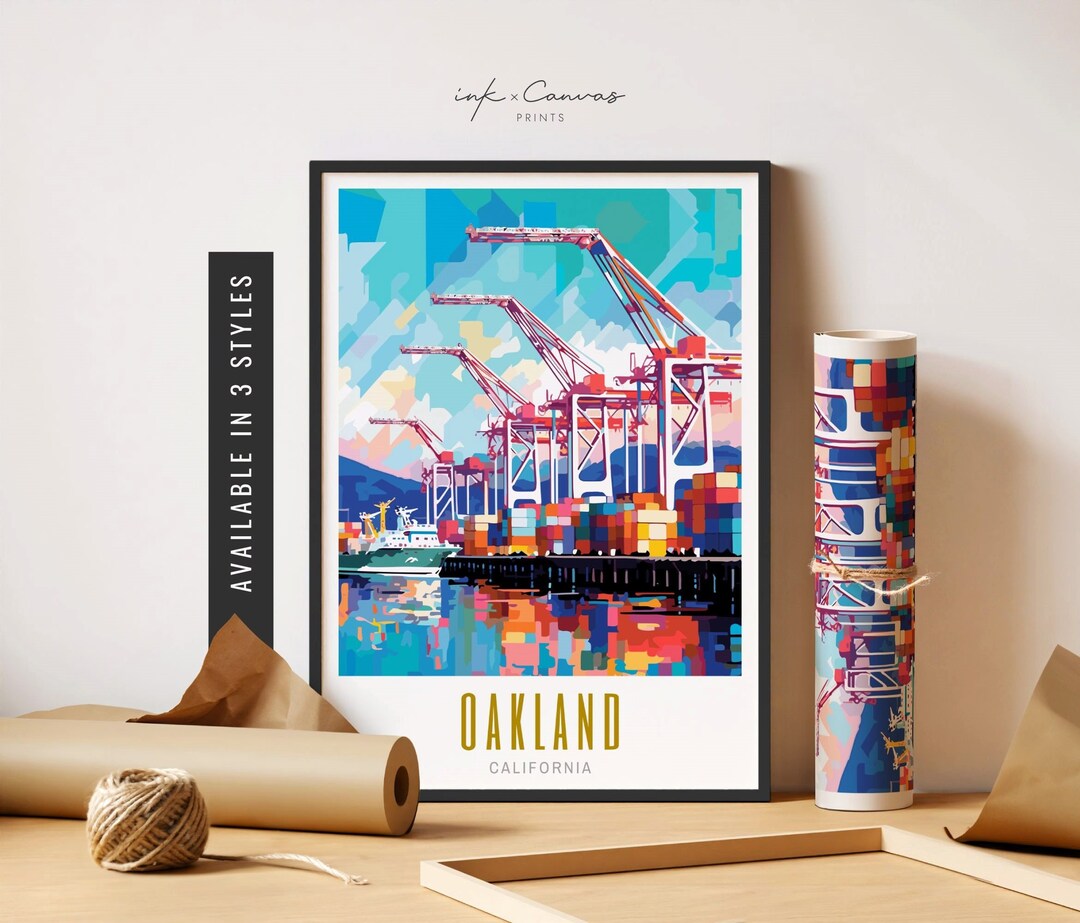 Oakland California Poster the Town Oakland Print Alameda Point Dinos ...