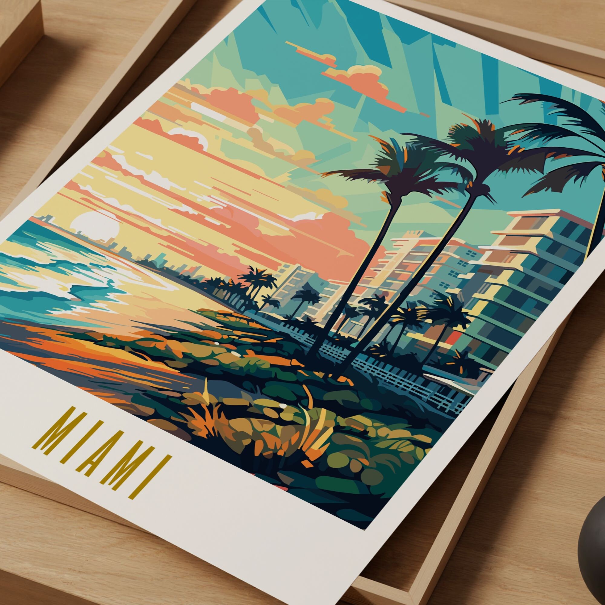 Miami Beach Art Print Miami Travel Poster Florida Miami Beach Print ...