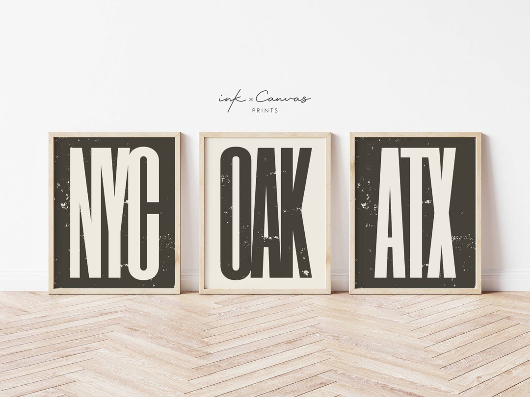 Custom Typography Print Personalized Location Print Abbreviation City ...