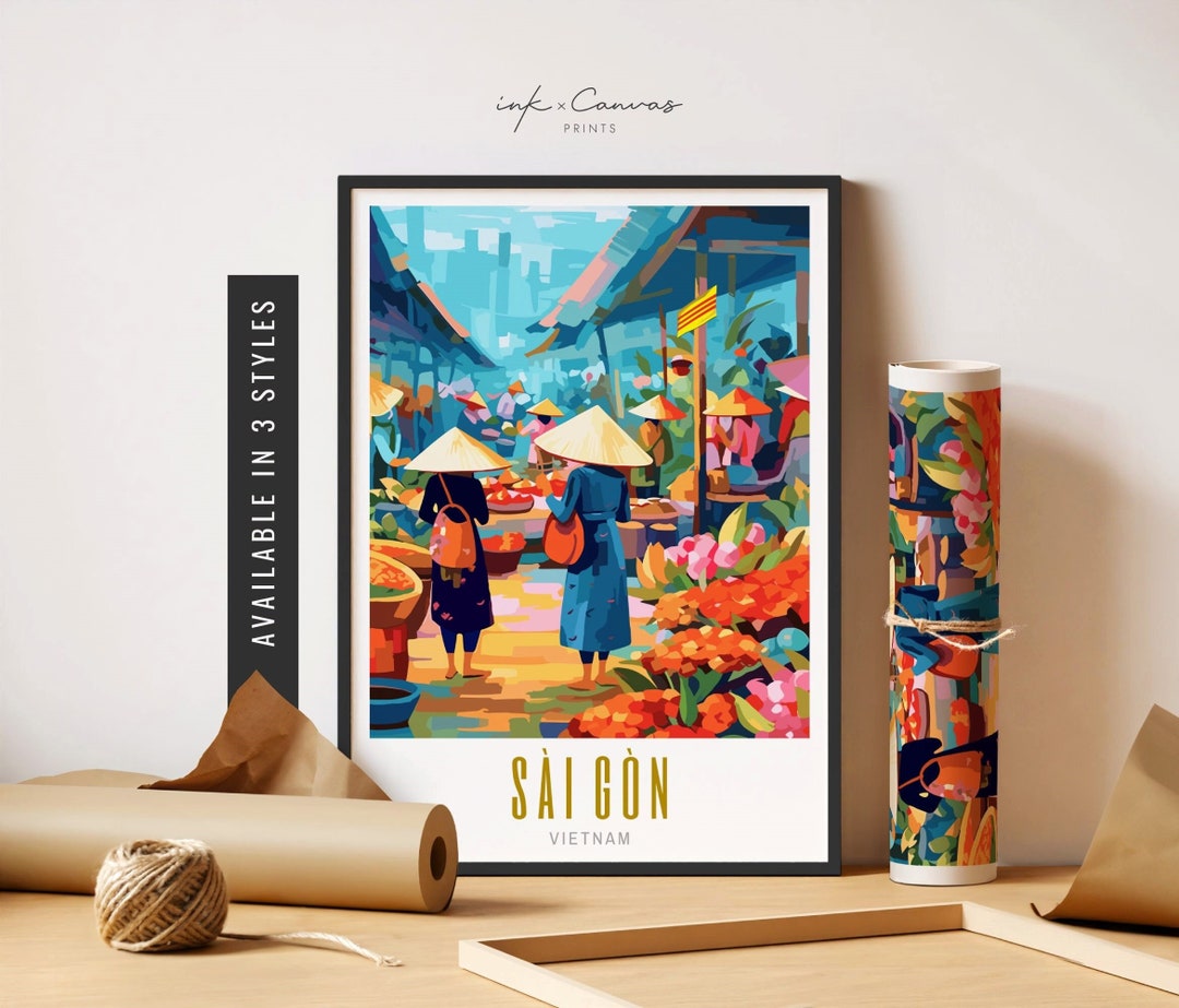 Saigon Wall Art Ho Chi Minh Poster Saigon Vietnam Travel Poster ...