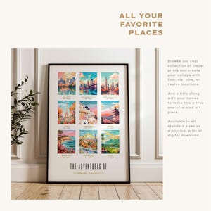 Personalized Travel Collage Wall Art Custom Travel Poster Collage ...