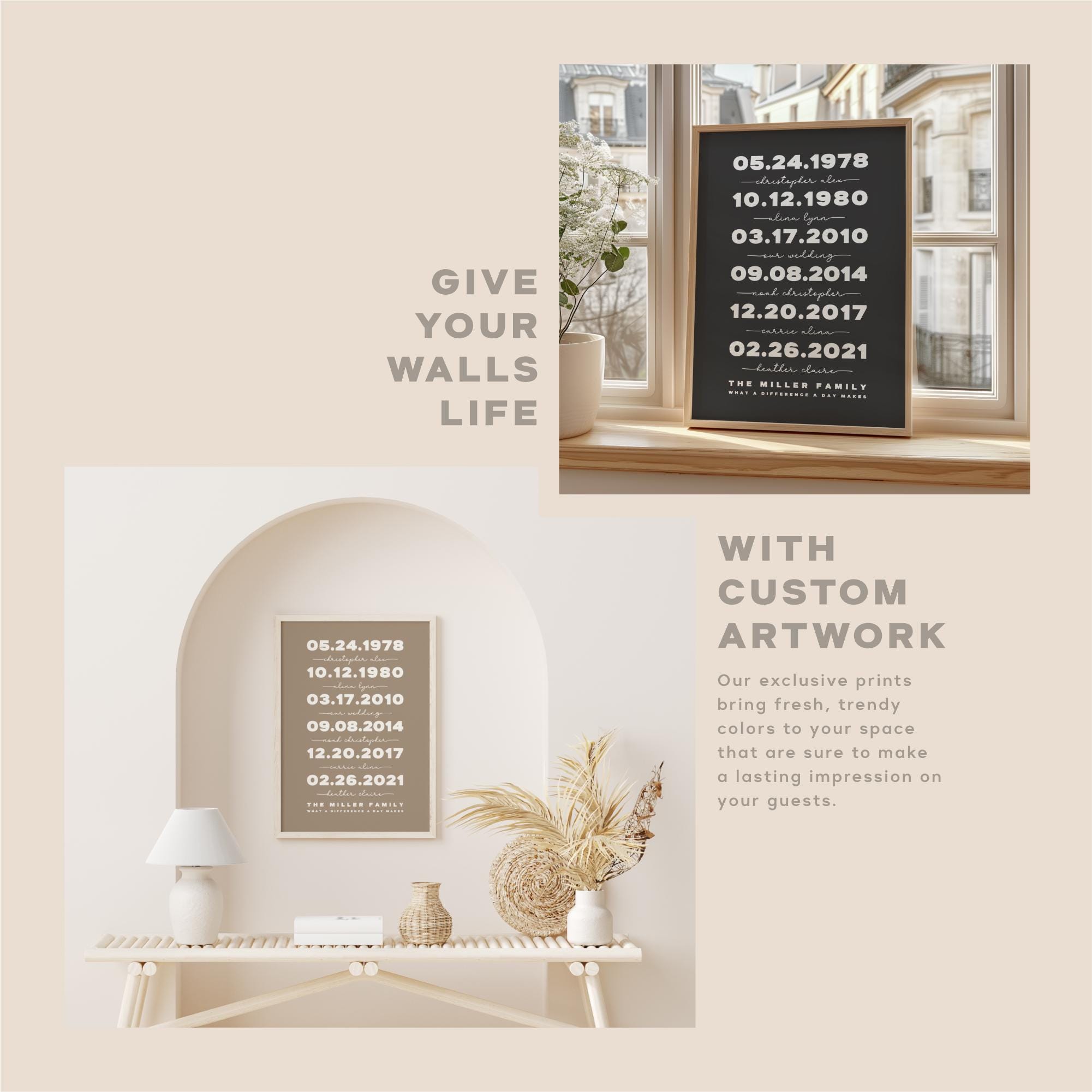 Custom Family Names Wall Art What a Difference a Day Makes Print Mother ...