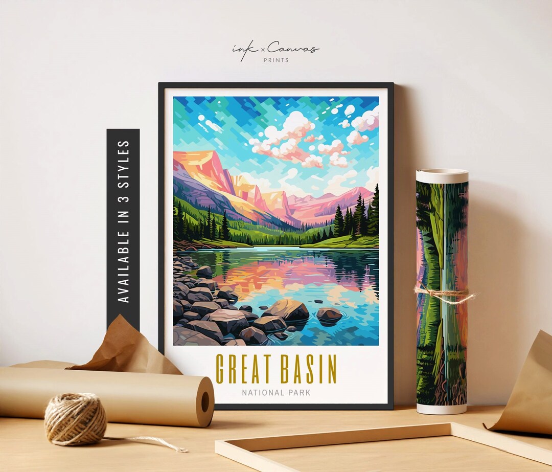 Great Basin National Park Poster Nature Landscape Art Great Basin Park ...