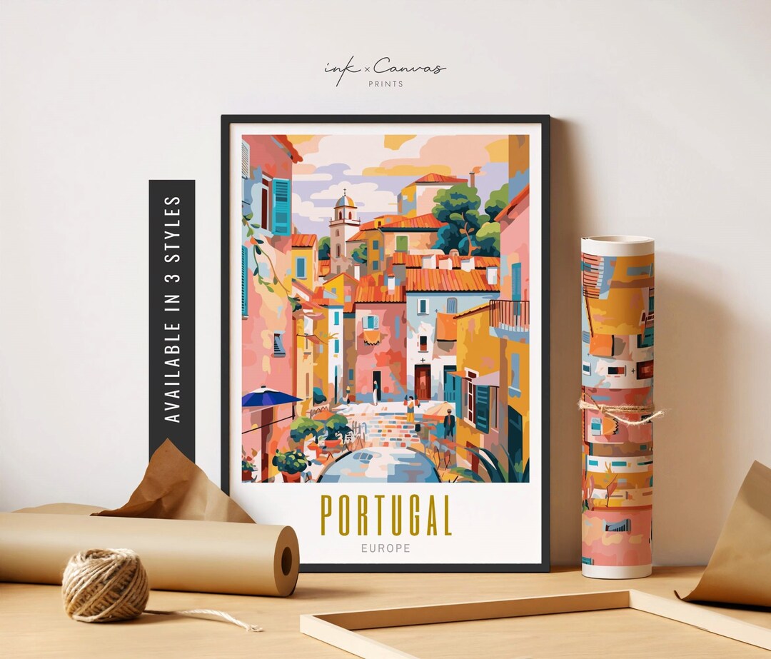 Portugal Travel Poster Algarve Portugal Poster Lisbon Portugal Art ...
