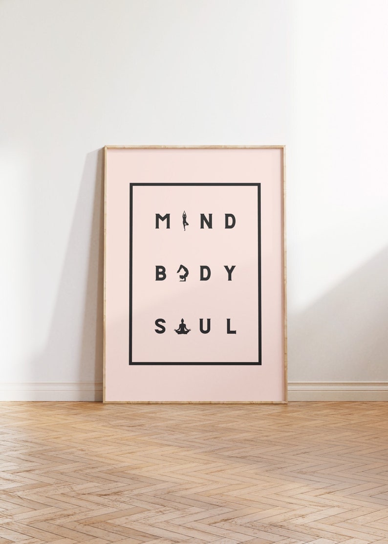 Mind Body Soul Poster Set of 6 Digital Prints Yoga Studio Wall - Etsy