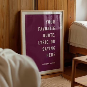 Custom Quote Print Personalized Song Lyrics Print Typography Wall Art ...