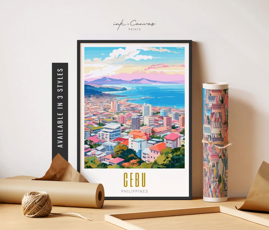 Cebu Philippines Print Filipino Art Cebu City Travel Poster Retro Cebu ...
