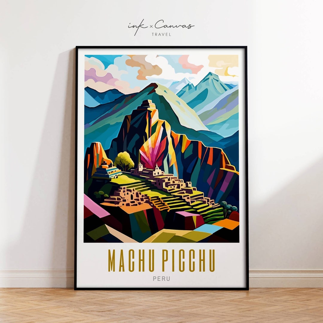 Machu Picchu Peru Travel Poster Peru Wall Art Maximal Decor Mid Century ...