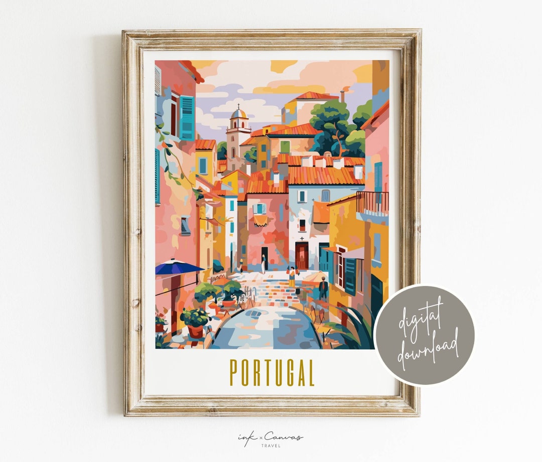 Portugal Travel Poster Algarve Portugal Poster Lisbon Portugal Art ...